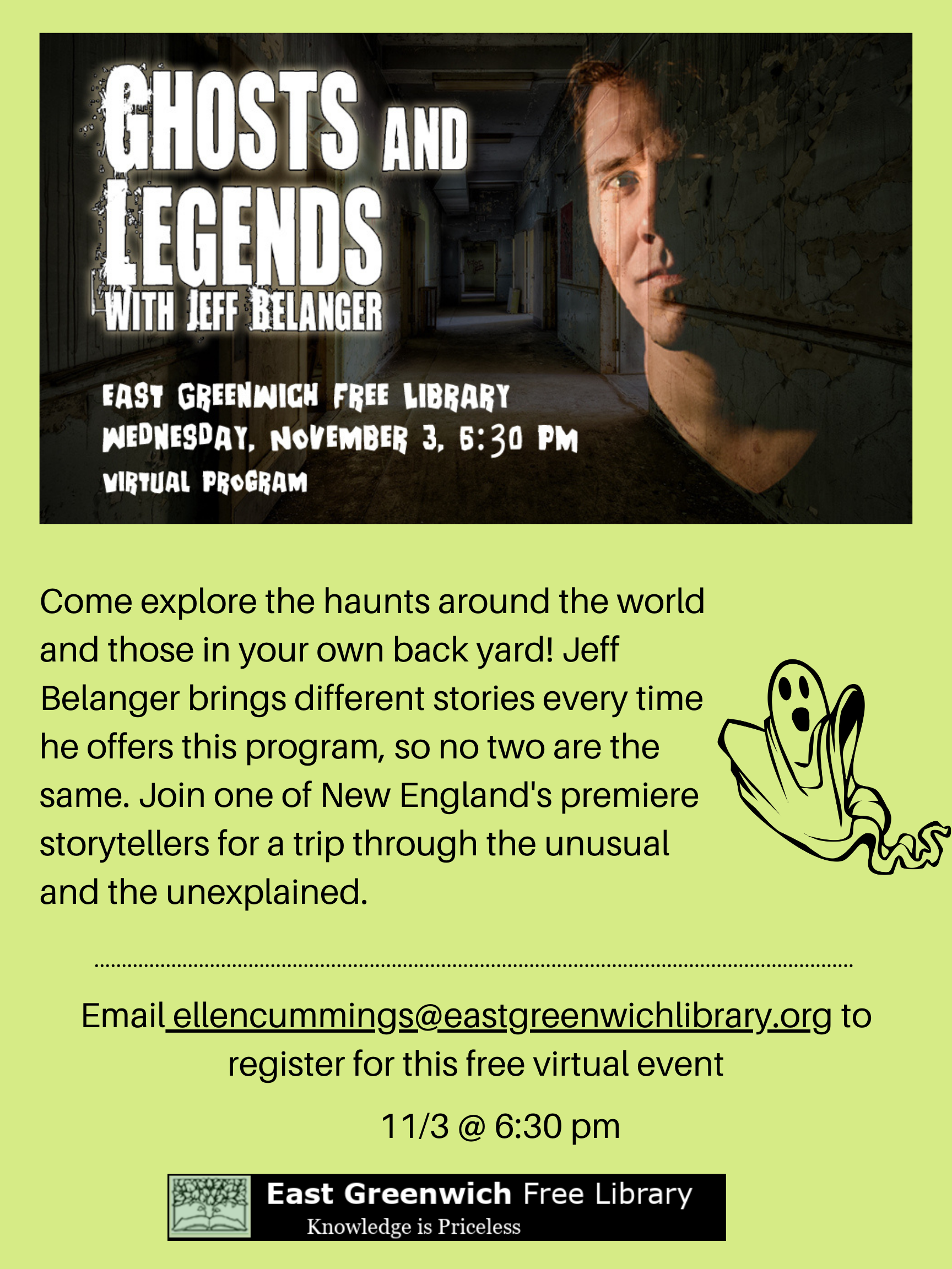 Ghosts and Legends with Jeff Belanger | East Greenwich Free Library